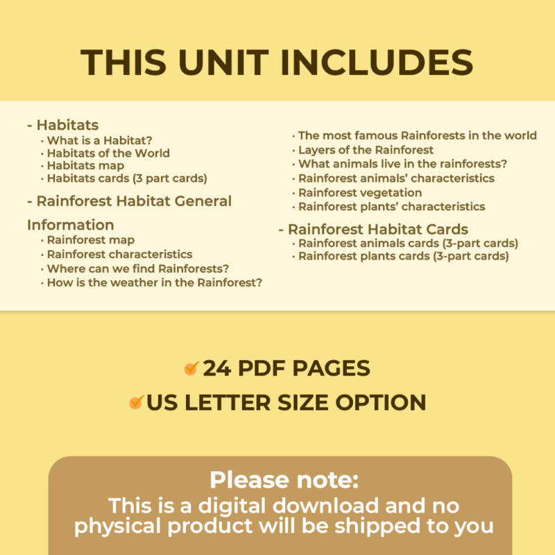 Rainforest Habitat Unit Study | Montessori Unit Study